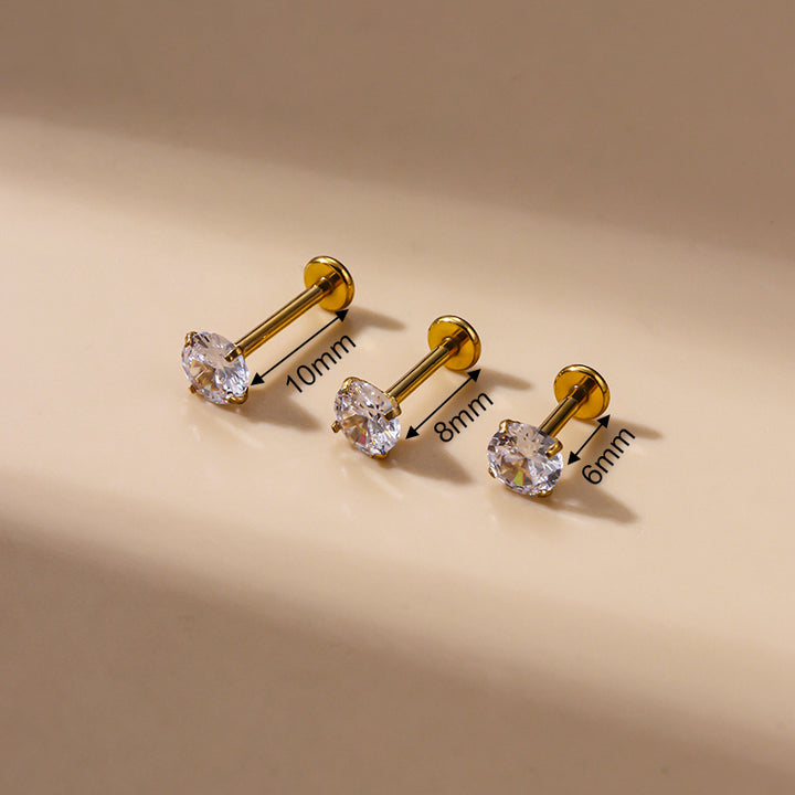 Single Flat Back Studs – James Jewellery