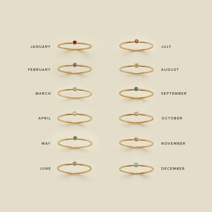 Gold Birthstone Stack Ring – James Jewellery